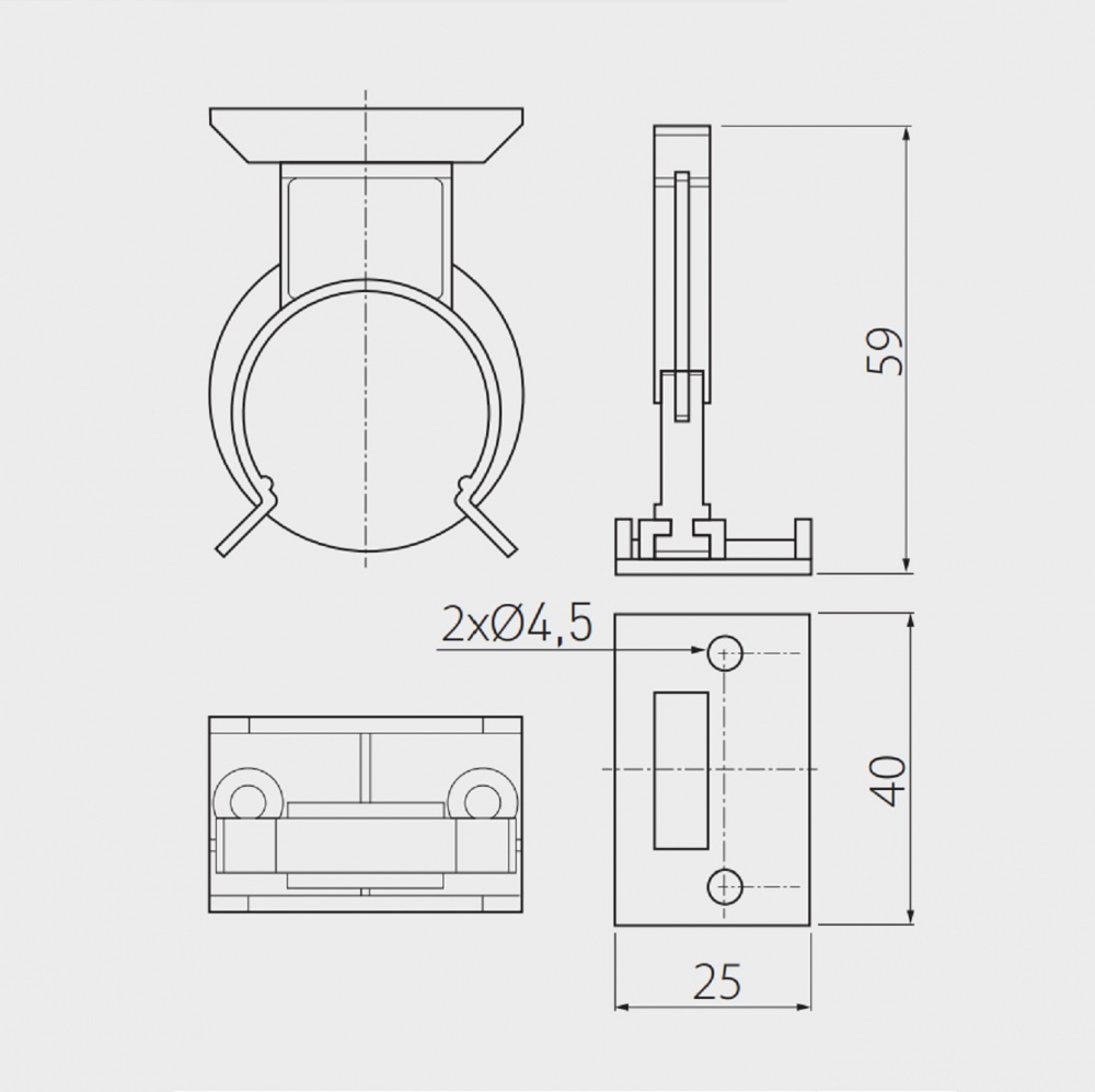 Plastic Plinth Clip for MLA Legs - solmer.co.uk